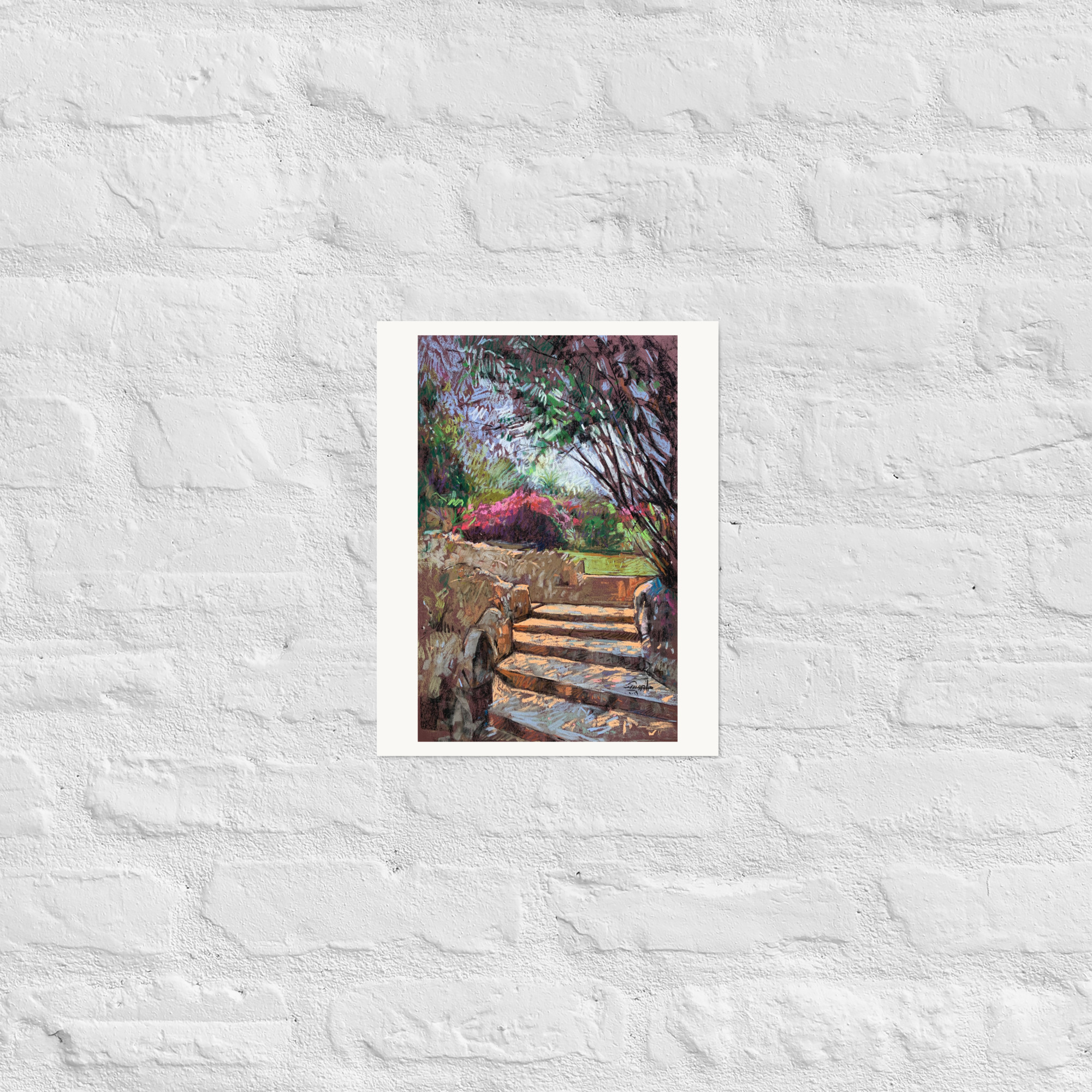 Landscape 11 – Curved Garden Steps with Flowering Shrubs - Mourad Darwish